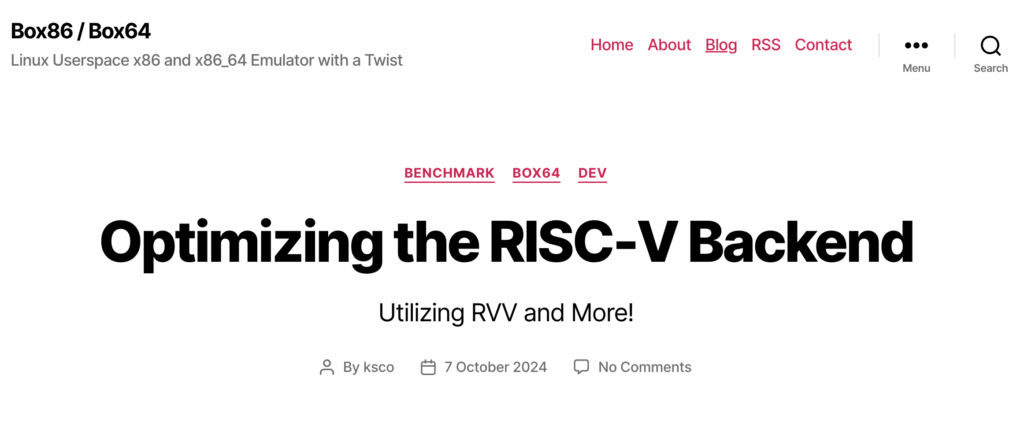 著名的 Box86/Box64 模拟器现在有了更好的 RISC-V RVV 1.0 支持，性能提升显著（英文转载） - RISC-V ...